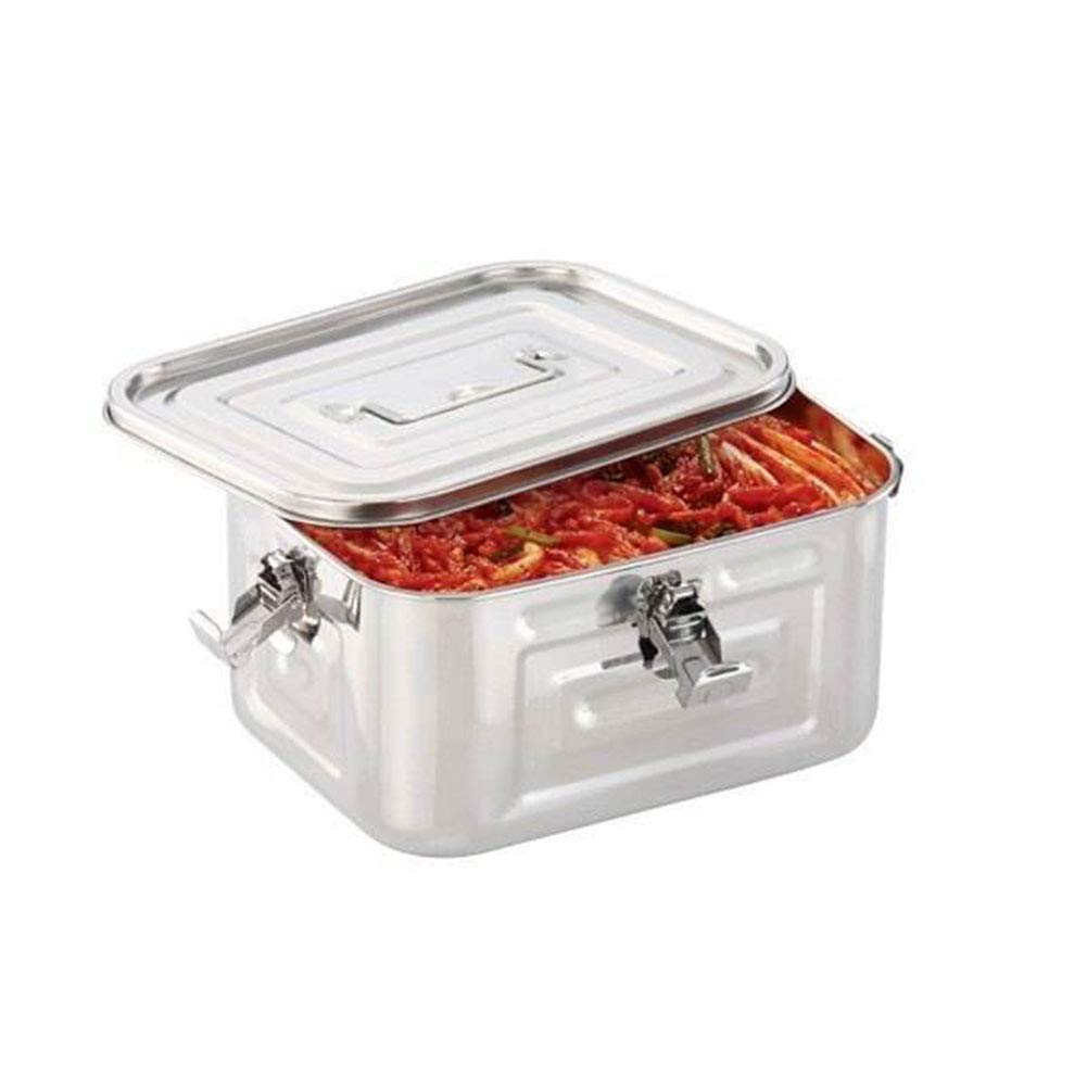 TULGIGS Stainless Steel Rectangular Kimchi Food Storage Container (5L / 168oz / 10.6")