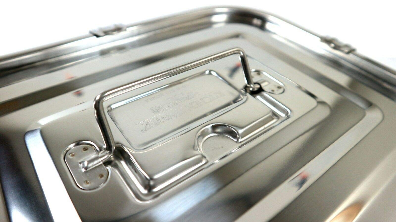 TULGIGS Stainless Steel Rectangular Kimchi Food Storage Container (5L / 168oz / 10.6")