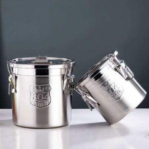 WUXLJ Stainless Steel Airtight Canister for Kitchen Counter - Cereal, Rice, Flour and Milk Storage Container with Lid and Handles