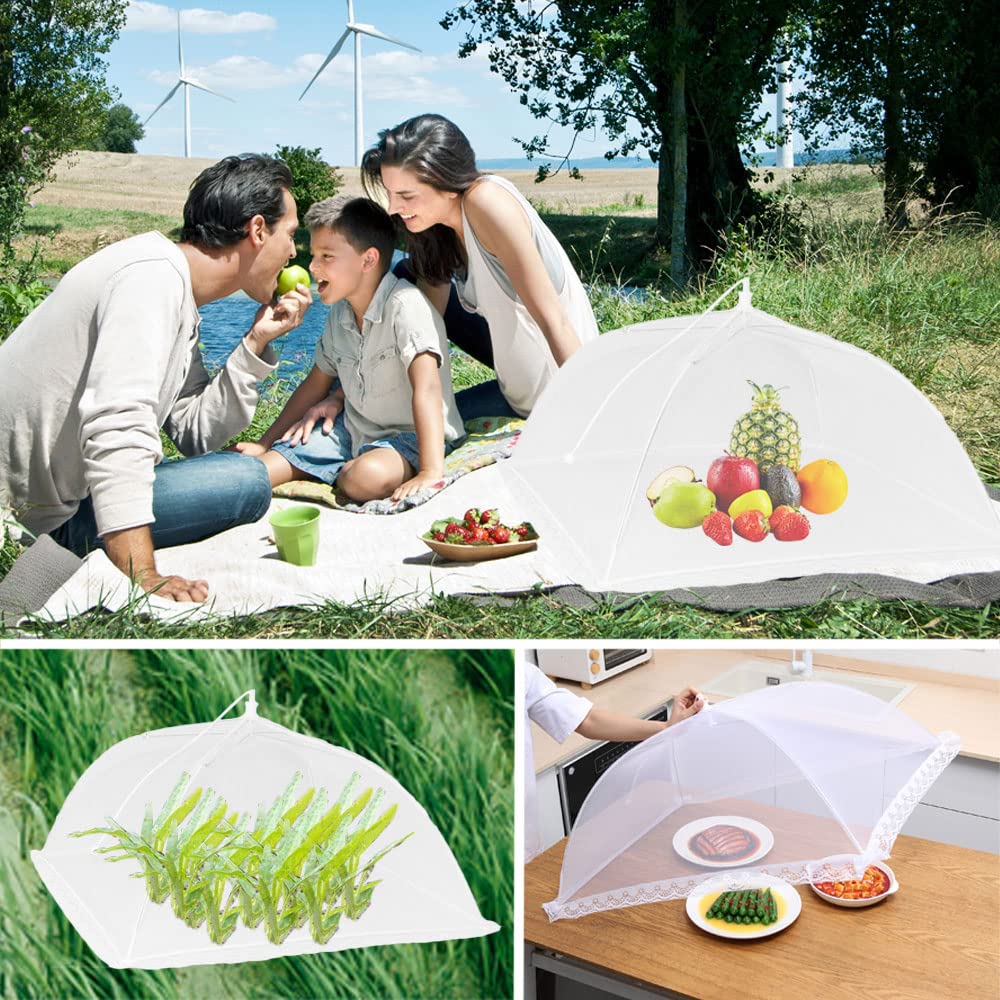 3 Pack Food Covers for Outside, Pop-Up Collapsible High-Density Mesh Tent to Keep out Flies, Mosquitoes, Suitable for Picnic, Party Catering Kitchen, Restaurant