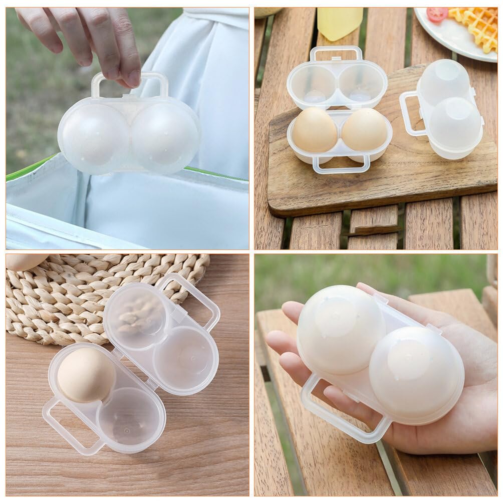 ULTECHNOVO Outdoor Egg Holder, 2 Pcs Egg Storage Box Portable Camping Egg Carrier 2 Eggs Case Egg Storage Container for Hiking Outdoor Kitchen Tools Portable Storage Box