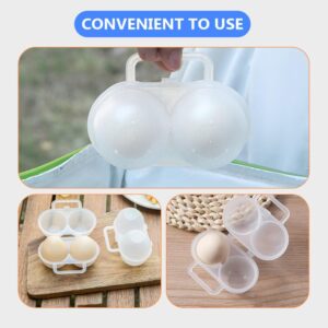 ULTECHNOVO Outdoor Egg Holder, 2 Pcs Egg Storage Box Portable Camping Egg Carrier 2 Eggs Case Egg Storage Container for Hiking Outdoor Kitchen Tools Portable Storage Box