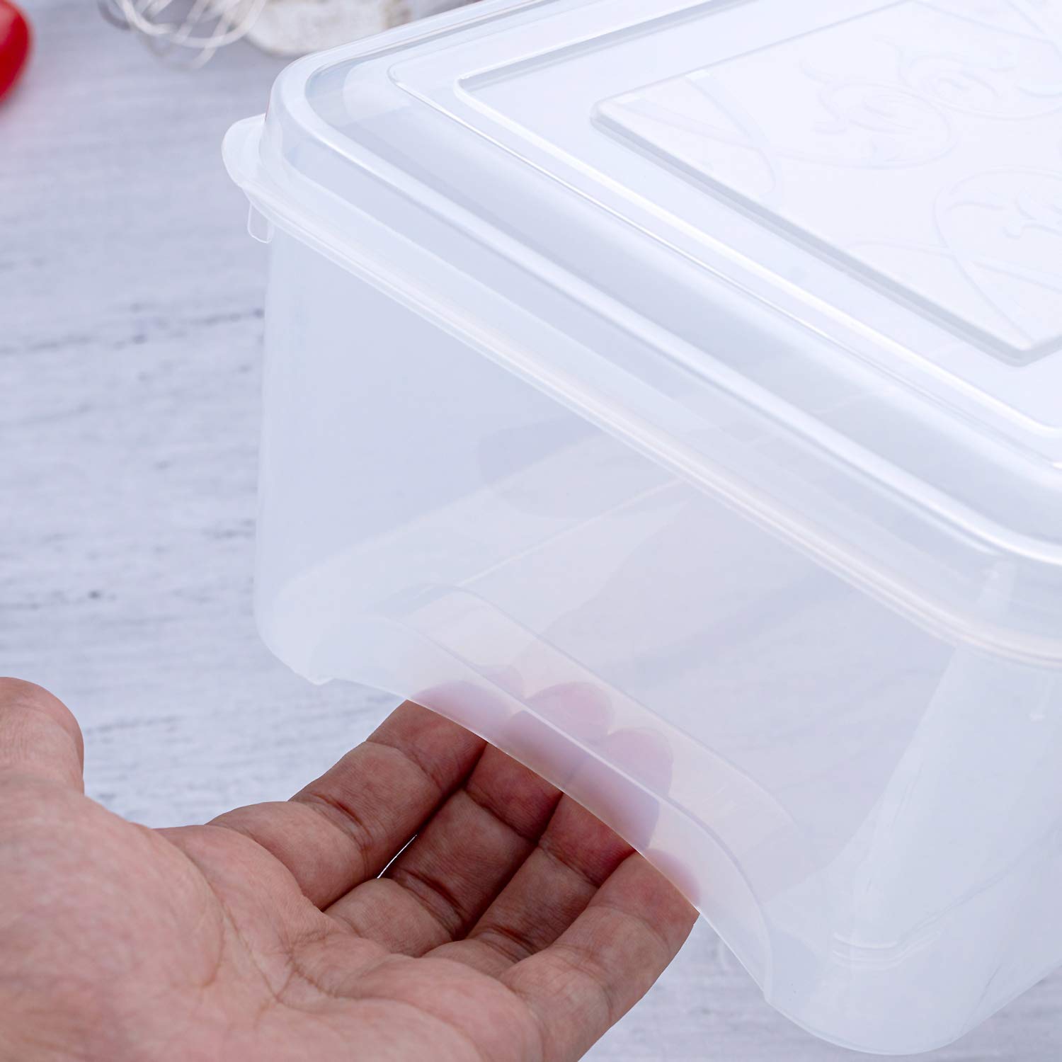 Plastic Storage Containers 2 Pack, 4.5 Quart Clear Plastic Storage Boxs with Lids, Stackable Plastic Organizer Bins, Plastic Food Storage Bins for Refrigerator, Freezer, Kitchen, Cabinets, Bedrooms