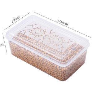 Plastic Storage Containers 2 Pack, 4.5 Quart Clear Plastic Storage Boxs with Lids, Stackable Plastic Organizer Bins, Plastic Food Storage Bins for Refrigerator, Freezer, Kitchen, Cabinets, Bedrooms