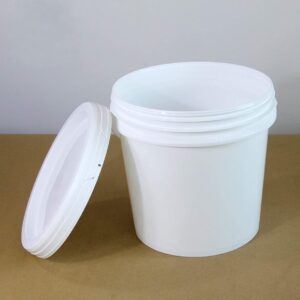 WellieSTR 2 Pack (5L White) Plastic Bucket with Lid and Handle Food Grade Container Leakproof,Food Storage Container