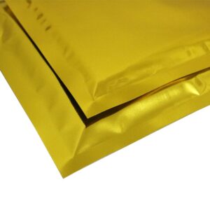 Double-Sided Matte Glossy Colored Flat Foil QuickQlick™ Zip Seal Sample Food Safe Packaging Powdered Storage Bags (3.5oz, Glossy Gold)