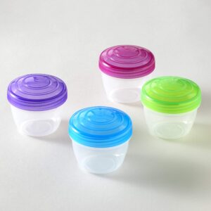 Fresh Fare Twist-Top Snack Containers - Small Food Storage - Set of 4