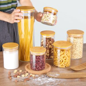 Vtopmart 15 Pack Glass Food Storage Containers and 7 Pack Glass Jars with Bamboo Lids