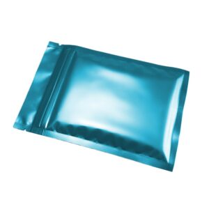 QQ Studio 100 Double-Sided Metallic Color Foil QuickQlick™ Resealable Flat Packaging Pouch Bags (Matte Blue, 3.25" x 5")