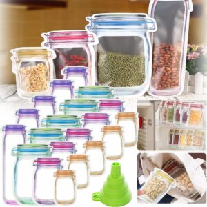 2023new reusable mason bottle ziplock bags,reusable mason jar ziplock bags,mason jar bottle bags,reusable mason bottle ziplock bags set of 10/20/40/80 (20pcs)