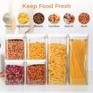 ComSaf Airtight Food Storage Container Set of 6 (61 OZ/ 27 OZ), BPA-Free Large Plastic Food Storage Canister, Kitchen Pantry Organization and Storage Jar for Spaghetti, Coffee, Sugar, Flour, Cereal