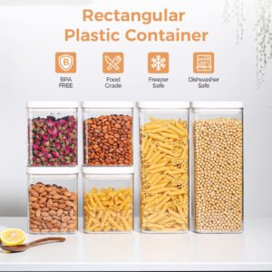 ComSaf Airtight Food Storage Container Set of 6 (61 OZ/ 27 OZ), BPA-Free Large Plastic Food Storage Canister, Kitchen Pantry Organization and Storage Jar for Spaghetti, Coffee, Sugar, Flour, Cereal