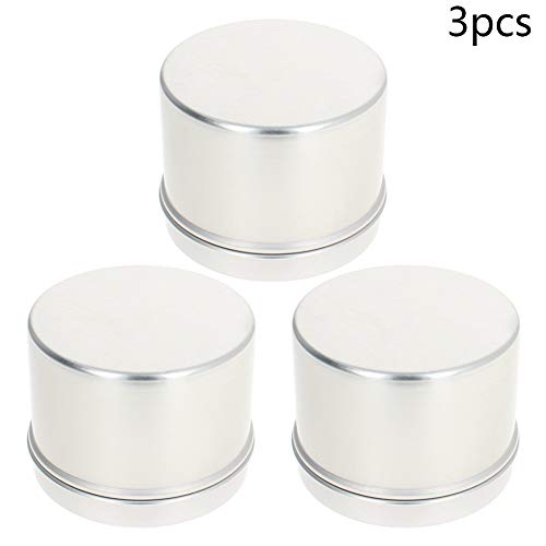 Othmro 3pcs 2oz Metal Round Tins Aluminum Tin Cans Containers with Screw Lid, 60 * 46mm(DxH) Silver tin cans for Salve, Spices, Lip Balm, Tea or Candies 60ml