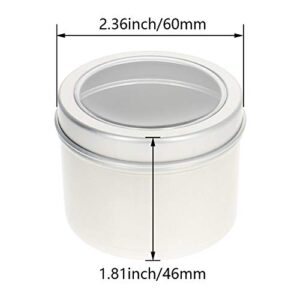 Othmro 3pcs 2oz Metal Round Tins Aluminum Tin Cans Containers with Screw Lid, 60 * 46mm(DxH) Silver tin cans for Salve, Spices, Lip Balm, Tea or Candies 60ml