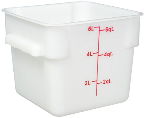 Winco Square Storage Container, 6-Quart, White