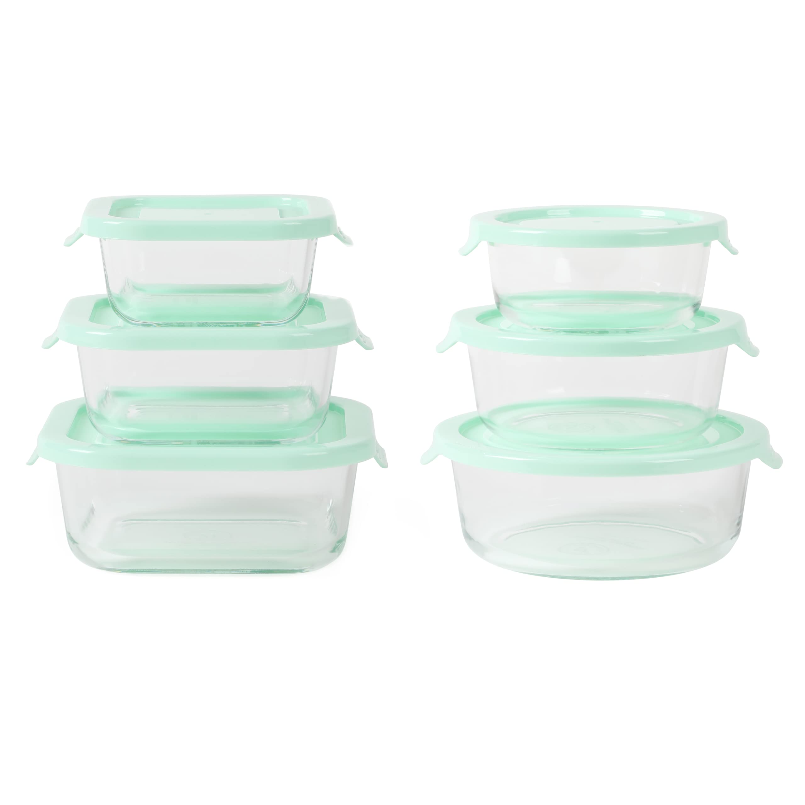 Martha Stewart 12 Piece Storage Borosilicate Glass Container Set w/Snap Martha Blue Lids