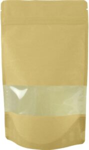 50 rice paper stand-up zip pouch with window (medium, natural kraft)