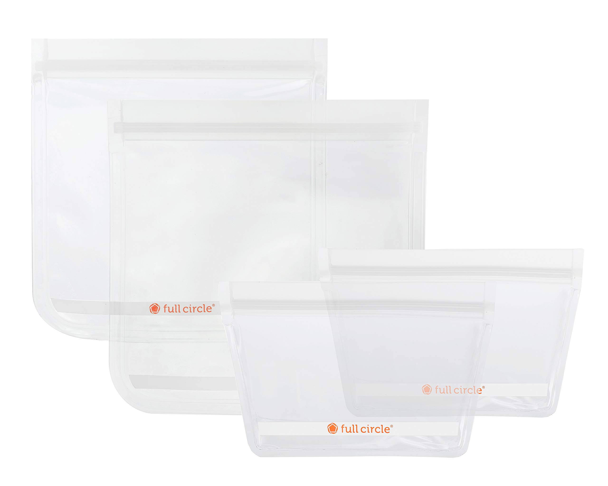 Full Circle ZipTuck Reusable Plastic Bags Sandwich Set and Snack Set, Clear