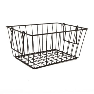 g.e.t. wb-315-mg heavy duty iron wire utility storage basket/bin with handles, 11" x 8" x 8"