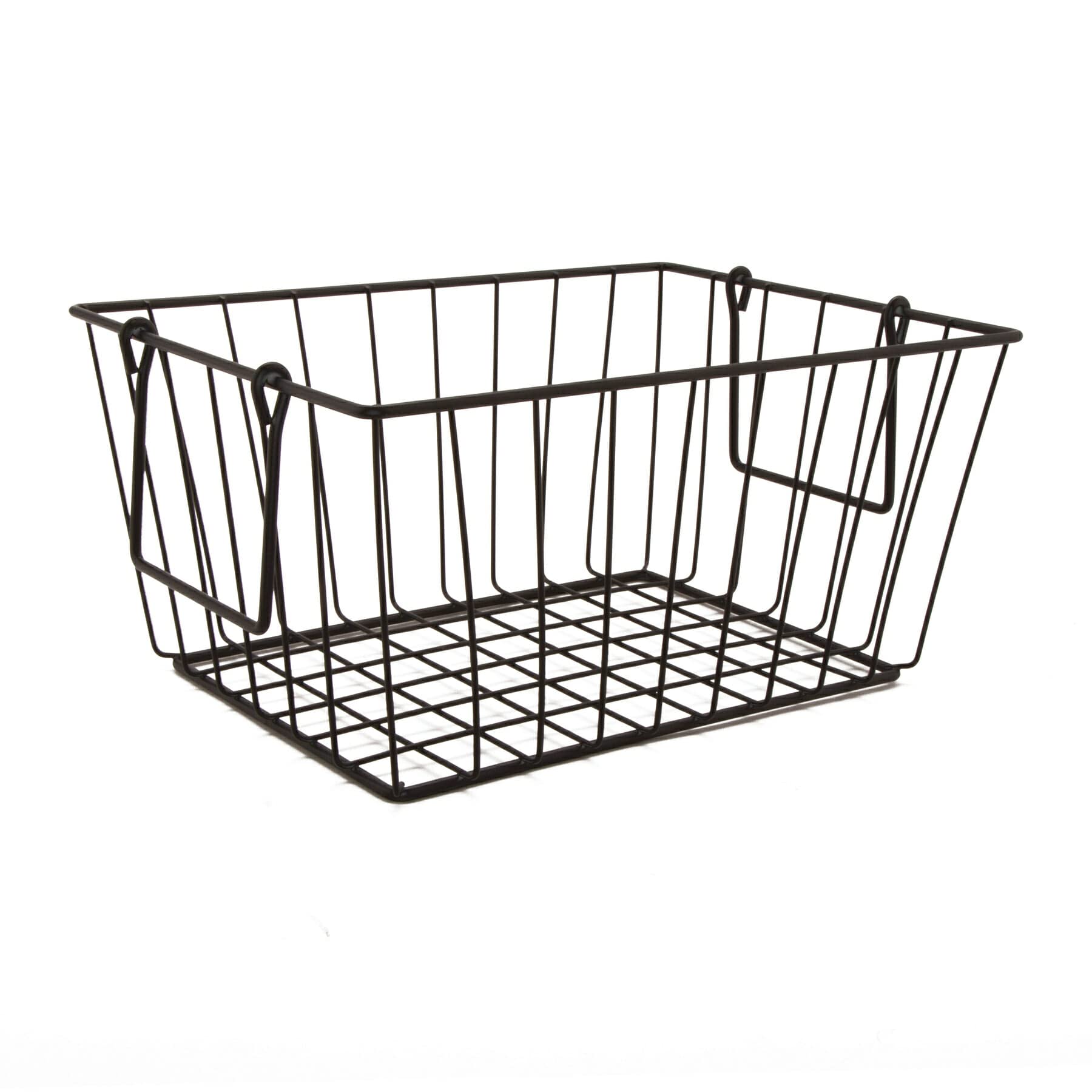 G.E.T. WB-315-MG Heavy Duty Iron Wire Utility Storage Basket/Bin with Handles, 11" x 8" x 8"