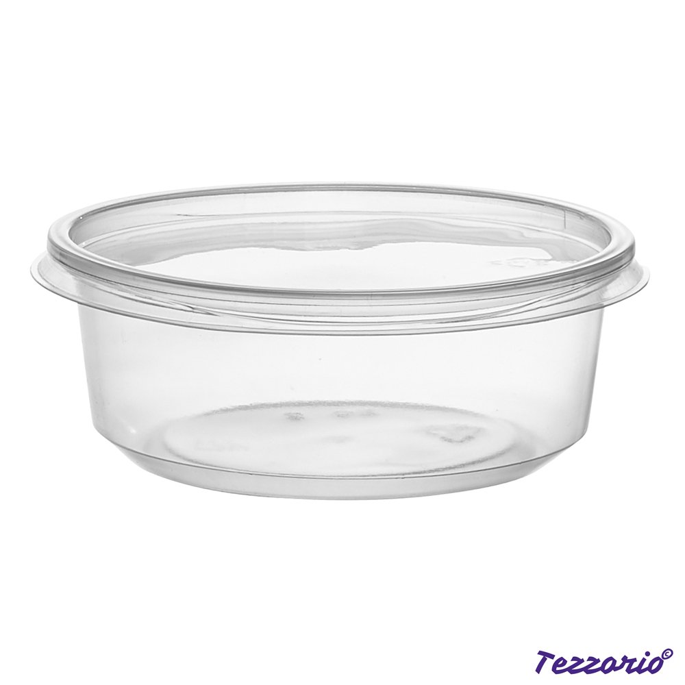 Tezzorio (200 Pack) 8 oz Deli Containers with Lids Combo, BPA-Free Translucent Plastic Deli Food Storage Containers with Lids, To Go/Take Out Food Containers