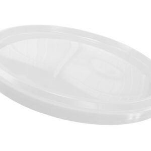 Poly Farm 2.5 Gallon Semi-transparent Ice Cream Tub with Lid (White Lid, 10)