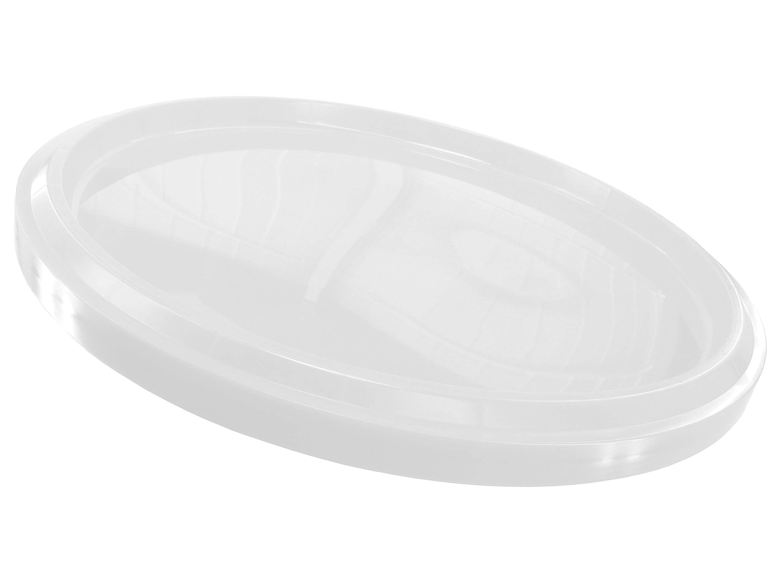 Poly Farm 2.5 Gallon Semi-transparent Ice Cream Tub with Lid (White Lid, 10)