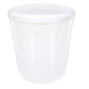 Poly Farm 2.5 Gallon Semi-transparent Ice Cream Tub with Lid (White Lid, 10)