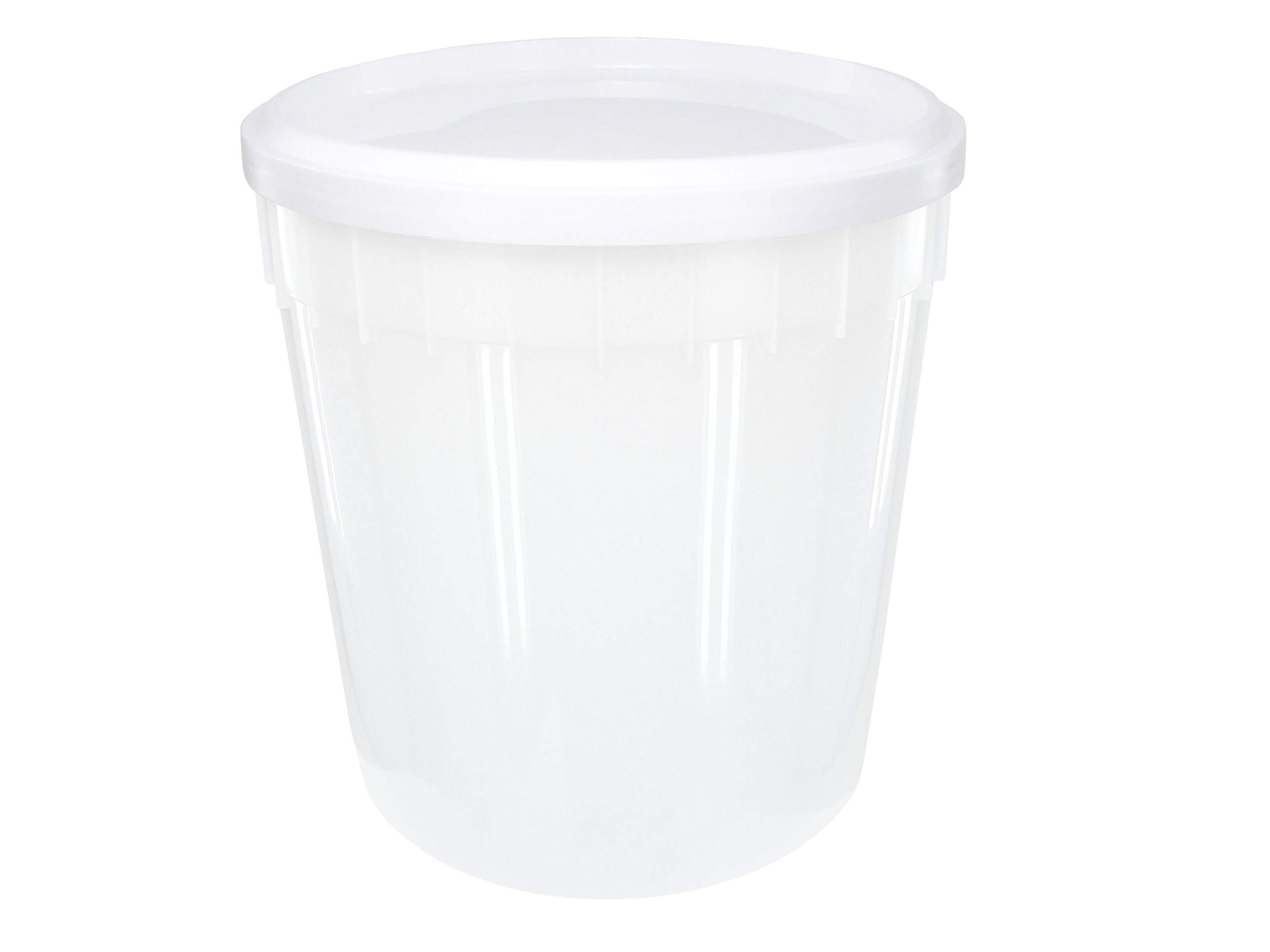 Poly Farm 2.5 Gallon Semi-transparent Ice Cream Tub with Lid (White Lid, 10)