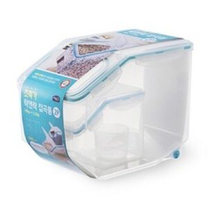 lock & lock grain rice storage bin dog food containers set leak proof locking lid 10kg(12l) + 2.5kg(3l)