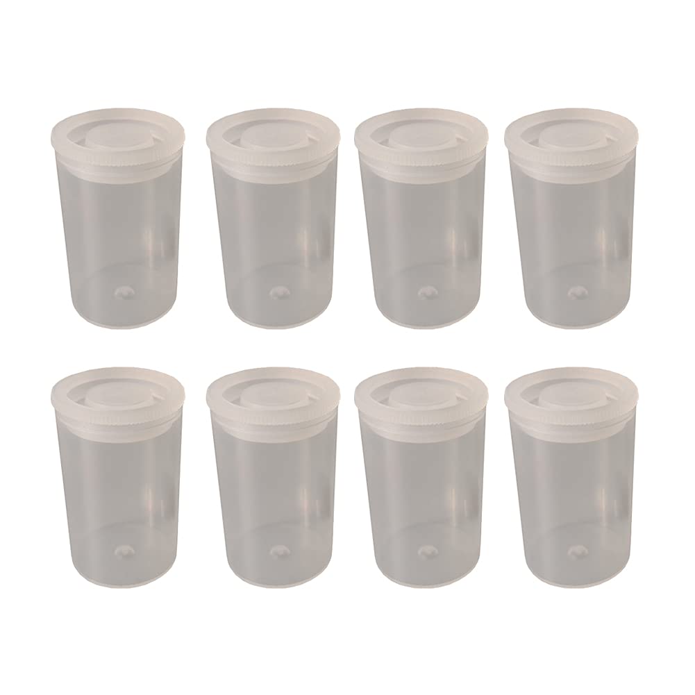 UUYYEO 10 Pcs Plastic Film Canisters Clear Plastic Cannisters with Lids Film Roll Container Empty Storage Tube