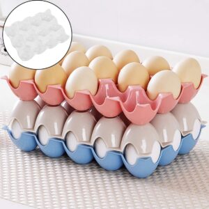 OSALADI 12 Cups Egg Tray Holder Ceramic Egg Container Keeper Storage Organizer Decorative Serving Dish Plate for Refrigerator Fridge Countertop Kitchen (White)