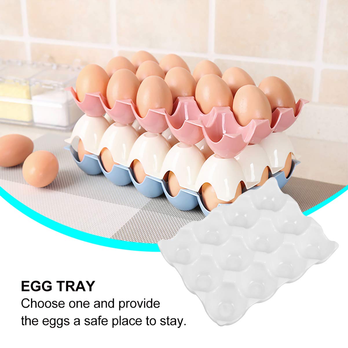 OSALADI 12 Cups Egg Tray Holder Ceramic Egg Container Keeper Storage Organizer Decorative Serving Dish Plate for Refrigerator Fridge Countertop Kitchen (White)