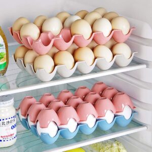 OSALADI 12 Cups Egg Tray Holder Ceramic Egg Container Keeper Storage Organizer Decorative Serving Dish Plate for Refrigerator Fridge Countertop Kitchen (White)