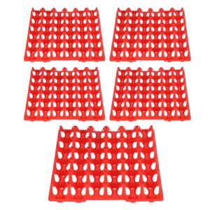 01 Egg Flats, 30 Cell Reusable Egg Storage Tray 5PCS for Hennery for Farm(red)