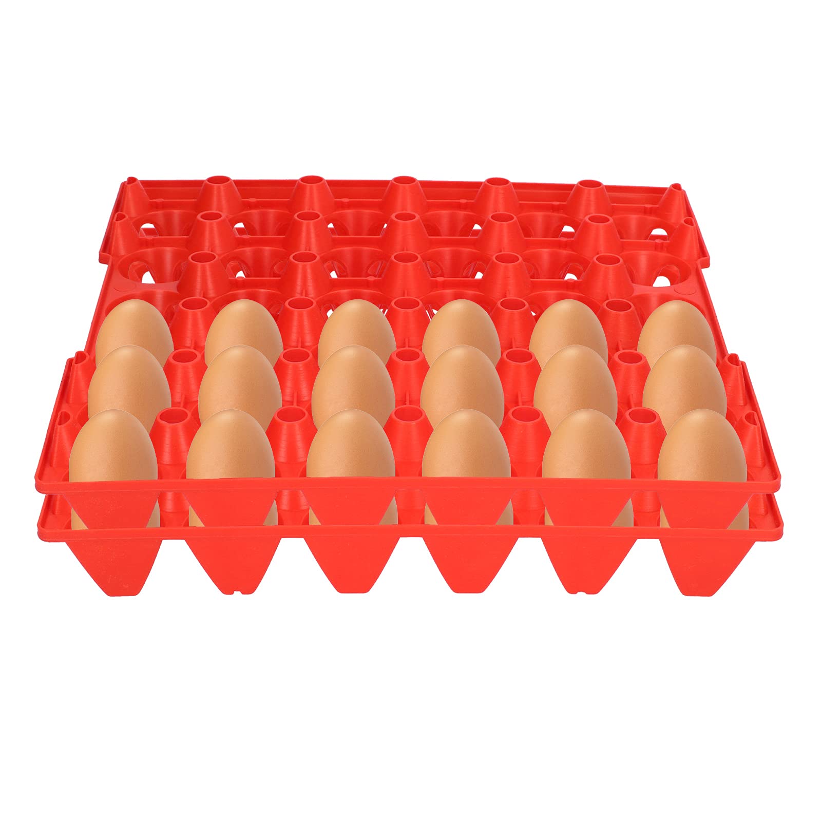 01 Egg Flats, 30 Cell Reusable Egg Storage Tray 5PCS for Hennery for Farm(red)