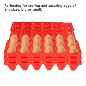 01 Egg Flats, 30 Cell Reusable Egg Storage Tray 5PCS for Hennery for Farm(red)