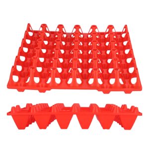 01 Egg Flats, 30 Cell Reusable Egg Storage Tray 5PCS for Hennery for Farm(red)