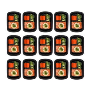 Freshware Meal Prep Containers Bento Boxes with Lids (21 Pack, 3 Compartment, 24 oz) and (15 Pack, 1 Compartment, 28 oz)