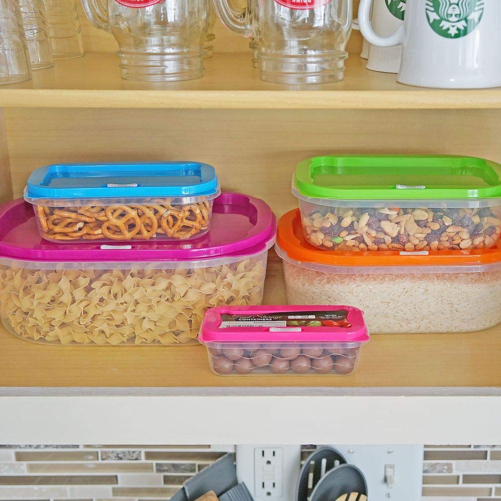 Modern Style Nesting Food Storage Containers Set of 5 All New Look High Grade Plastic Durable Unique and Fun Lunch Box Nest