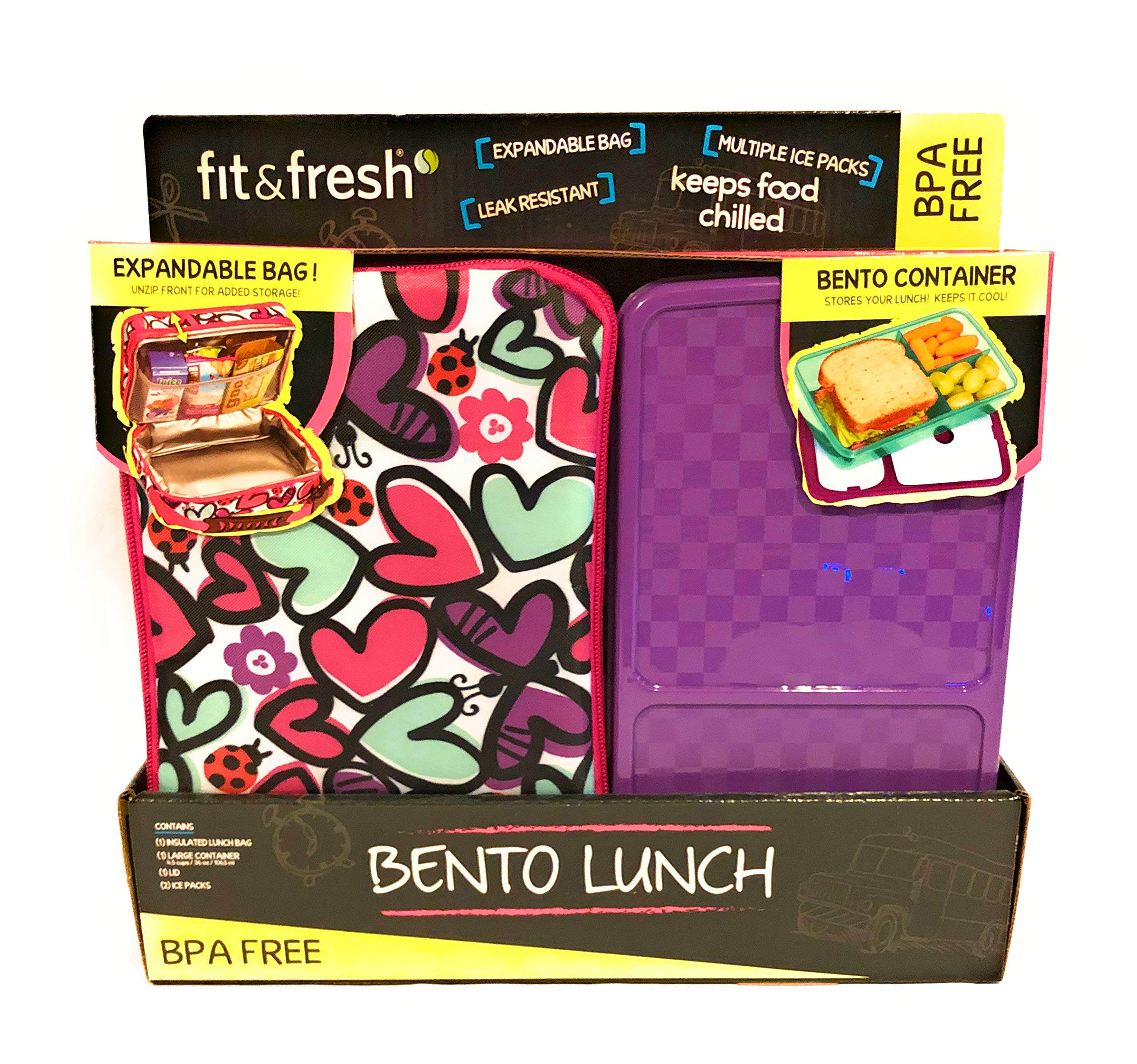 Fit and Fresh, Bento and Co, Lunch Set, Butterfly Hearts