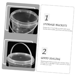 Cabilock 20 Pcs Transparent Small Barrel Cereal Bucket Powder Laundry Plastic Paint Cans Snack Container Fruit Containers for Fridge Plastic Storage Bucket Egg Basket Biscuit Pp Condiment