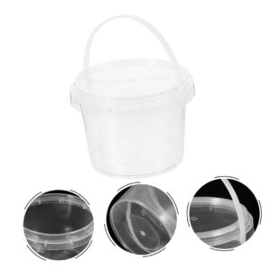 Cabilock 20 Pcs Transparent Small Barrel Cereal Bucket Powder Laundry Plastic Paint Cans Snack Container Fruit Containers for Fridge Plastic Storage Bucket Egg Basket Biscuit Pp Condiment