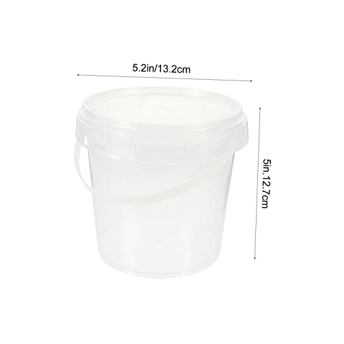 Cabilock 30 Pcs Transparent Small Barrel Take- Out Container Mini Clear Bucket Food Storage Containers Containers with Ice Storage Bucket with Lid Plastic Refrigerator Dry Food Pp