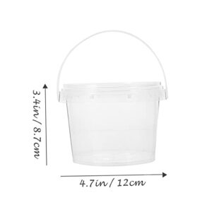 Cabilock 30 Pcs Transparent Small Barrel Kitchen Bucket with Lid Cookie Containers with Lids Plastic Dessert Cup Small Ice Bucket Grain Bucket Cereal Bucket Clear Bucket Food Pp Honey