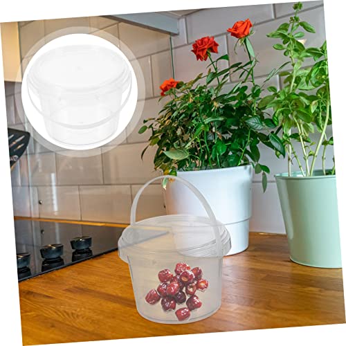 Cabilock 30 Pcs Transparent Small Barrel Kitchen Bucket with Lid Cookie Containers with Lids Plastic Dessert Cup Small Ice Bucket Grain Bucket Cereal Bucket Clear Bucket Food Pp Honey