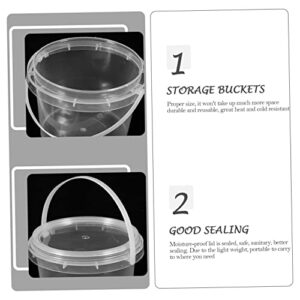 Cabilock 30 Pcs Transparent Small Barrel Kitchen Bucket with Lid Cookie Containers with Lids Plastic Dessert Cup Small Ice Bucket Grain Bucket Cereal Bucket Clear Bucket Food Pp Honey