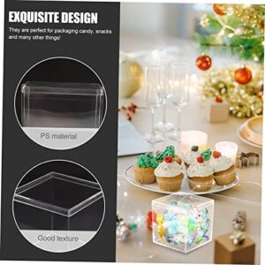 Alipis 12 Pcs Square Transparent Gift Box Multifunction Candy Stand