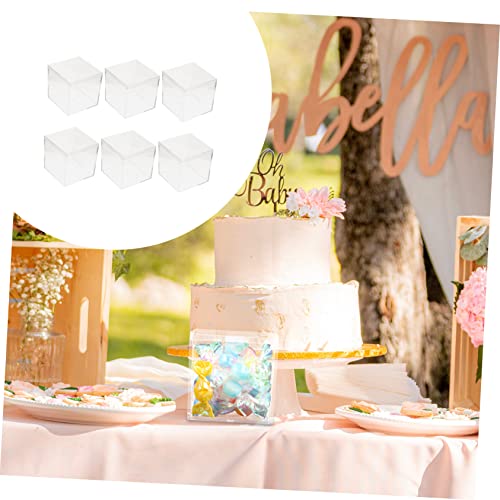 Cabilock 18 Pcs Square transparent gift box plastic containers candy container sugar container Small Jewelry Holder sweet holder plastic to go containers Candy Case Acrylic square box