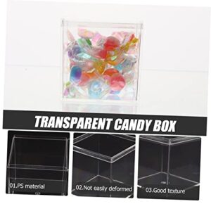 Cabilock 18 Pcs Square transparent gift box plastic containers candy container sugar container Small Jewelry Holder sweet holder plastic to go containers Candy Case Acrylic square box